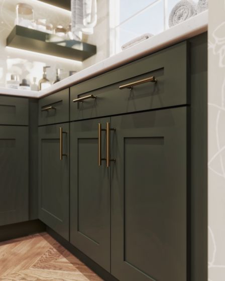 Aston Green Shaker Cabinets | Dark Green Kitchen Cabinets